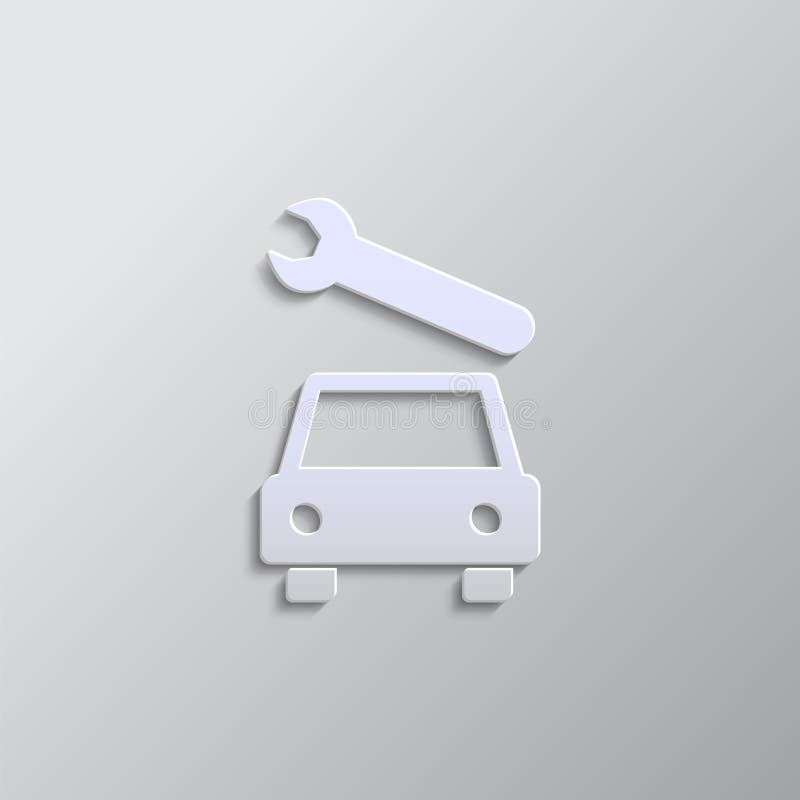 Car, Repair Paper Style, Vector Icon. Grey Color Vector Background ...
