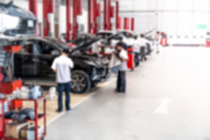 Car Repair Service Center Blurred Background Stock Photo - Image of ...