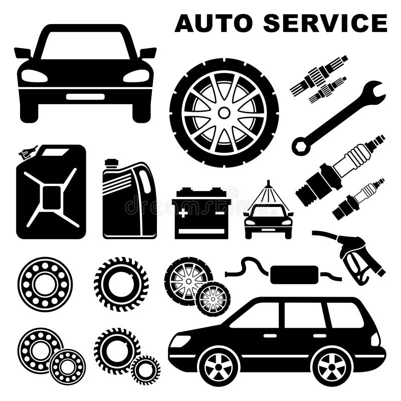 Car mechanic icons stock illustration. Illustration of gear - 23582529