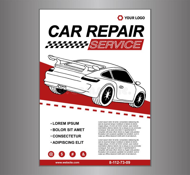 Car Repair Service Layout Template Editorial Photo - Illustration of ...