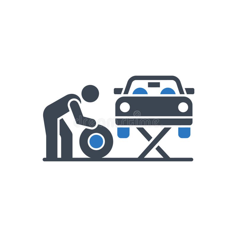 Car Repair Tire Change Icon Stock Vector - Illustration of repair ...