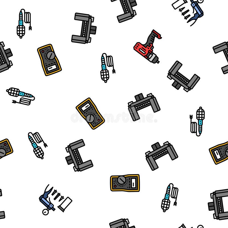 Car Repair Tools Wrench Seamless Pattern Vector Stock Illustration ...
