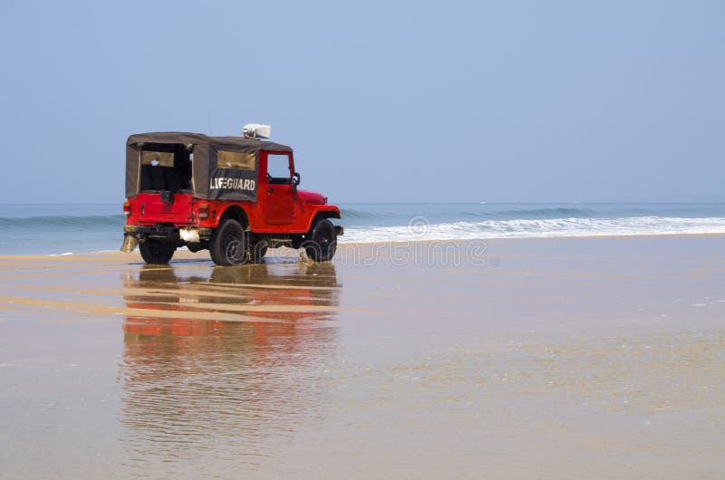 Car of Rescuers on the Seashore Stock Photo - Image of beautiful ...