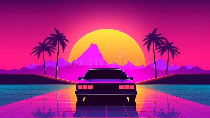 Retro Synthwave Car Stock Illustrations – 865 Retro Synthwave Car Stock ...