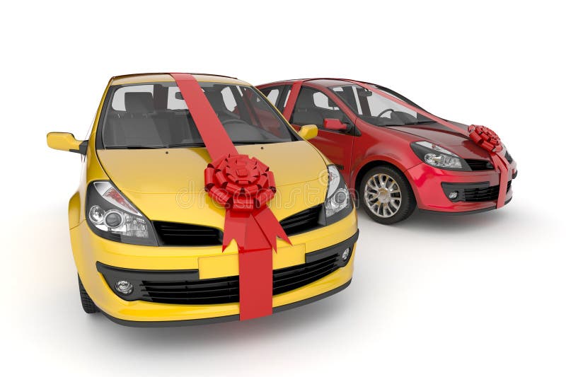 Car in ribbon gift stock illustration. Illustration of elegant - 3598106