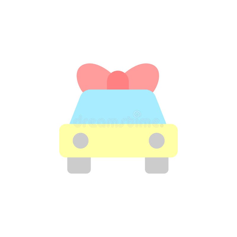 Car, Ribbon Icon. Simple Color Vector Elements of Present Icons for Ui ...