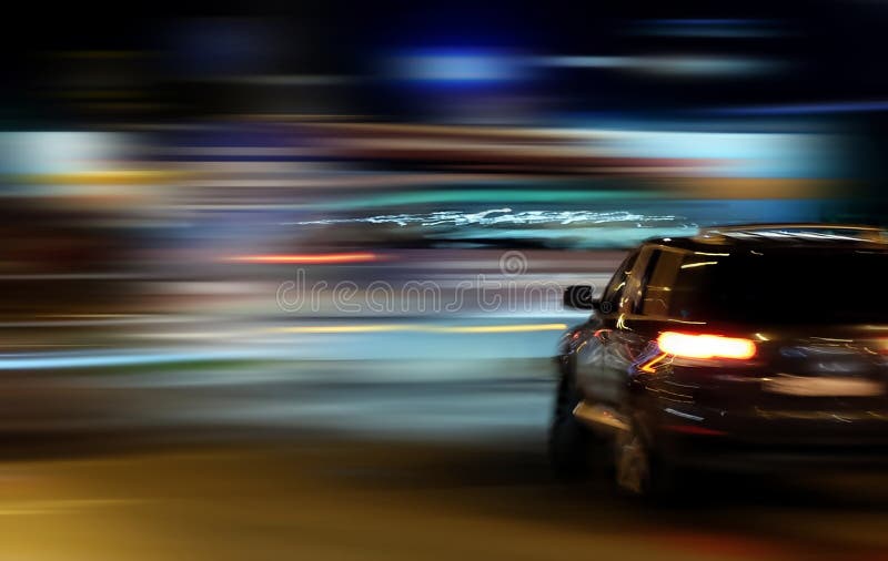 Car Rides at High Speed in the Night Stock Image - Image of traffic ...