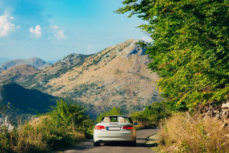 The Car Rides on Mountain Roads Stock Image - Image of technology ...