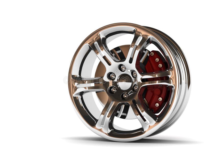 Aluminum Wheel Image 3D High Quality Rendering. White Picture Figured ...