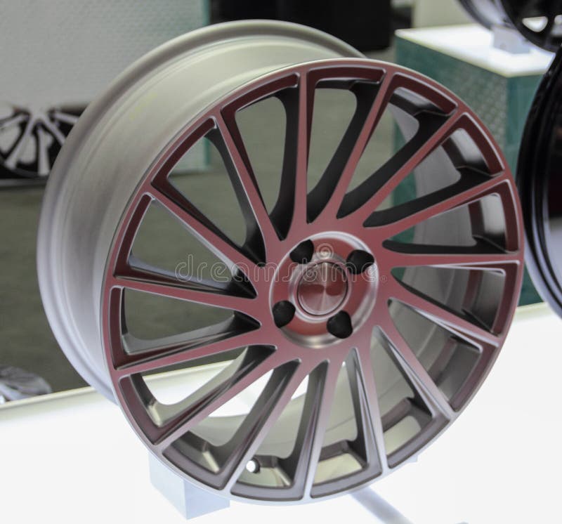 A Car Rim Exposed on the International Motor Show Stock Photo - Image ...