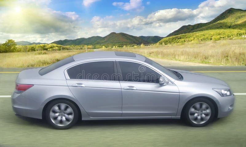 Car on road stock image. Image of motion, dirt, spring - 27859283