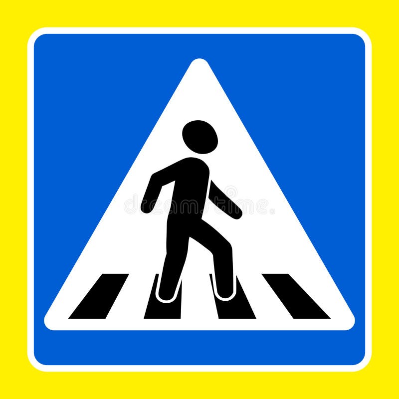 Pedestrian Crossing Sign Cautionary. Stock Vector - Illustration of ...