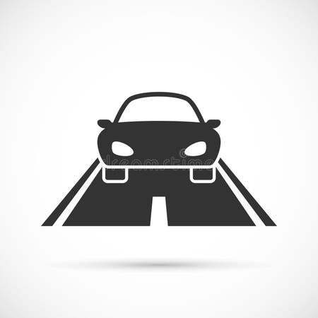 Car on the road icon stock vector. Illustration of graphic - 79471725