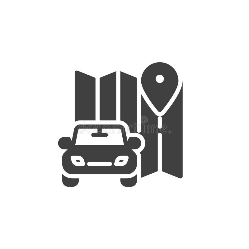 Car road map vector icon stock vector. Illustration of route - 229228779