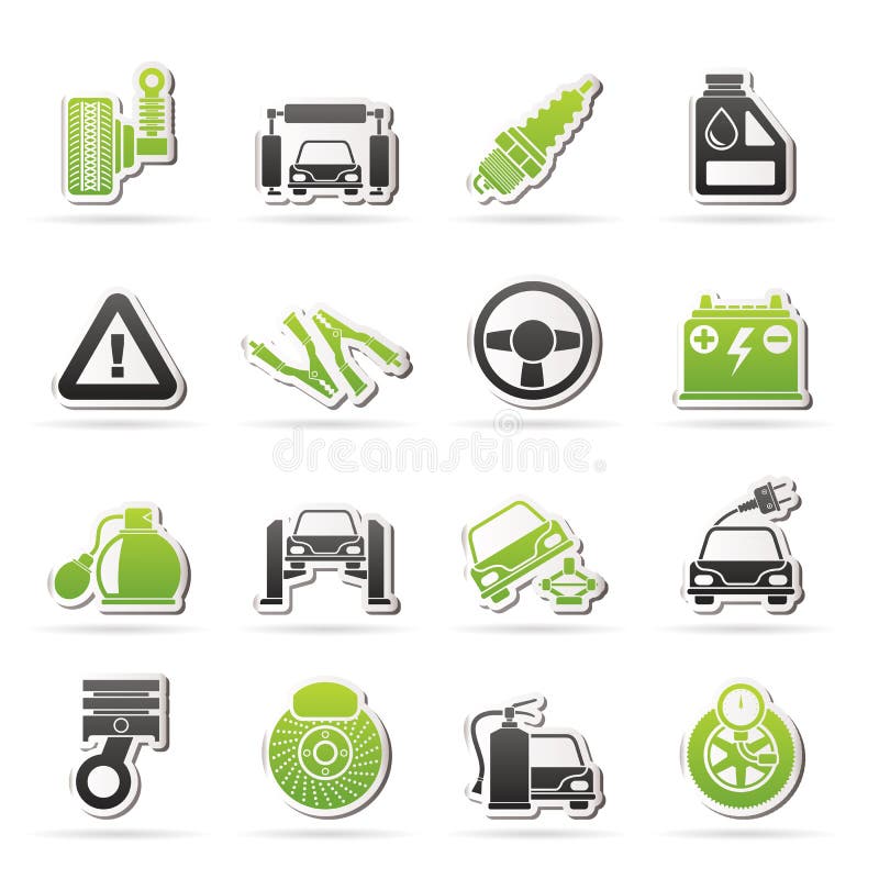 Car Auto Service Icons Set stock vector. Illustration of icons - 39496406
