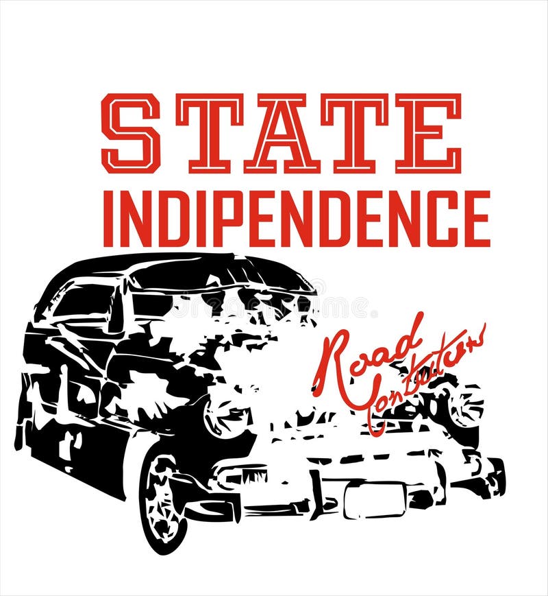 Car Road State Independence Print Vector Art Stock Vector ...