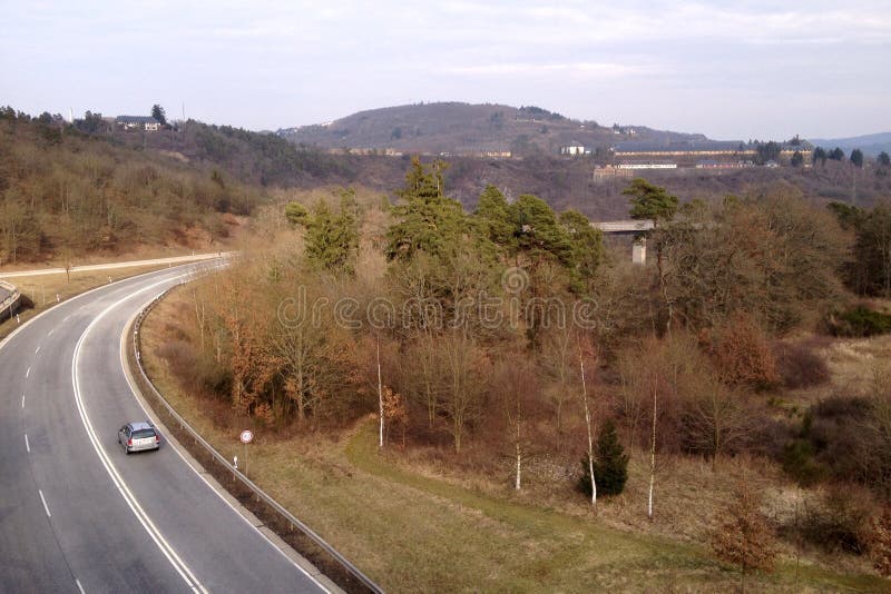 Car on the Road View from Above Stock Image - Image of view, roads ...