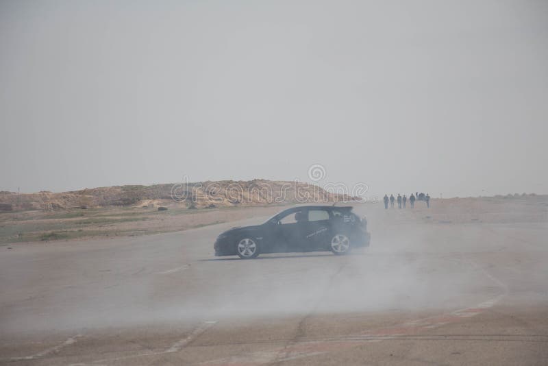 Car on the Roads of the Desert Editorial Stock Photo - Image of ...