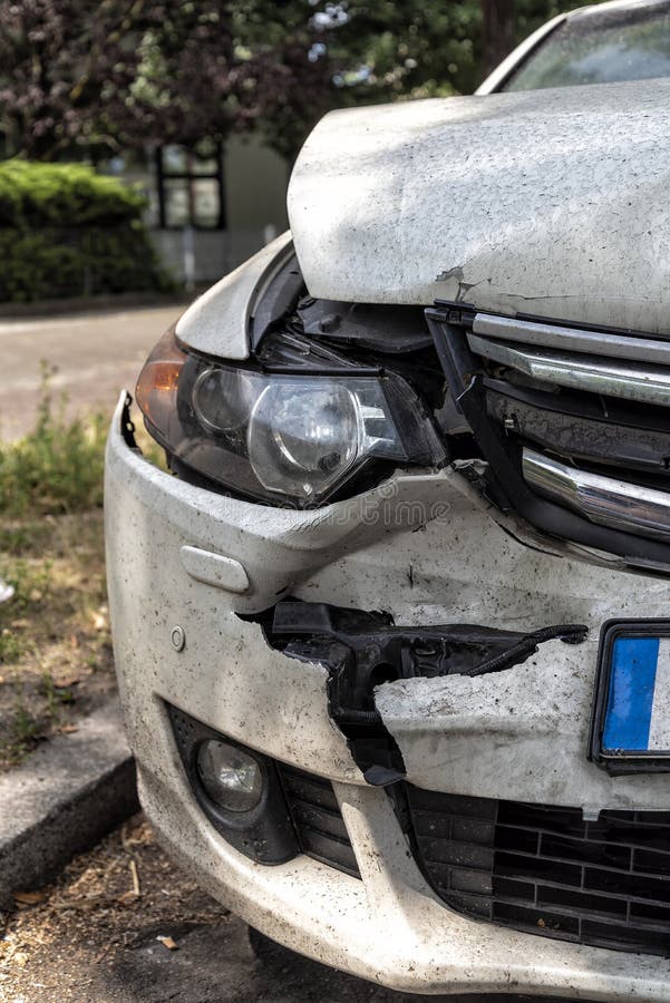 Car at the Roadside after an Accident Stock Image - Image of damaged ...