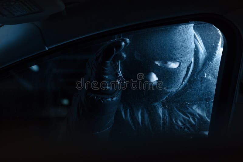Car robber at night stock photo. Image of hooligan, caucasian - 67190692