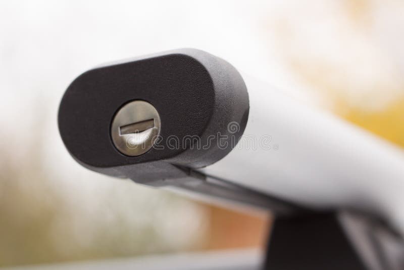 Car roof trunk lock, stock image. Image of high, holder - 130011589