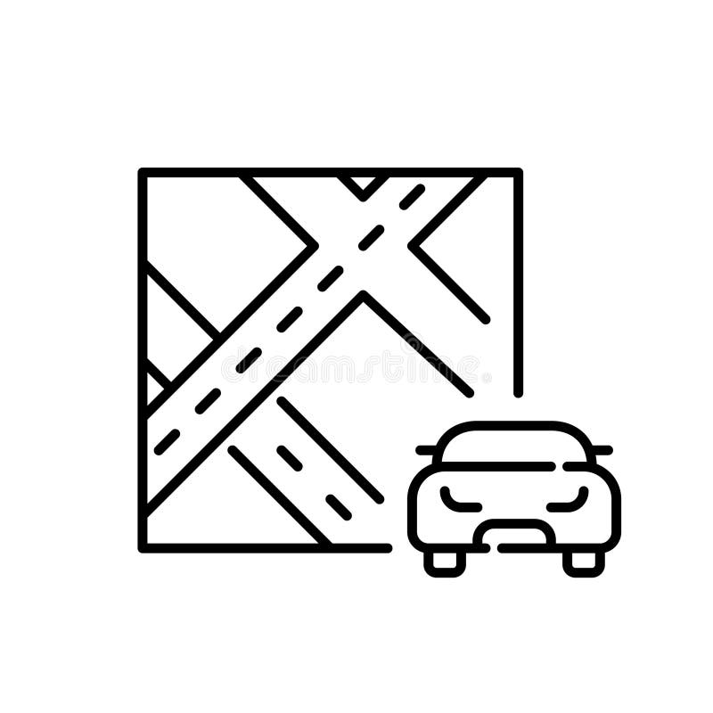 Car Routes and Navigation Maps App. Pixel Perfect Icon Stock Vector ...