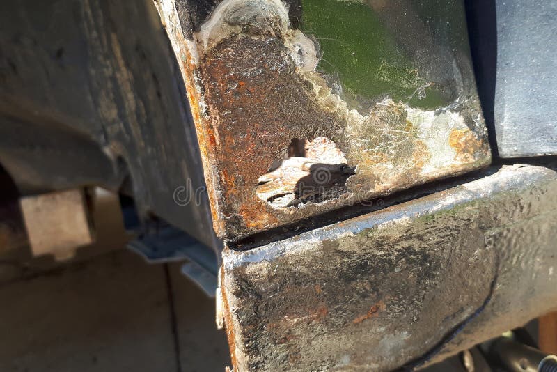 Rust on Door Sill and Fender Stock Image - Image of auto, damage: 185346217