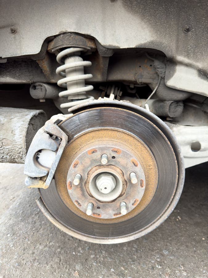 A Car S Brake is Shown with a Rusted Wheel Stock Image - Image of ...