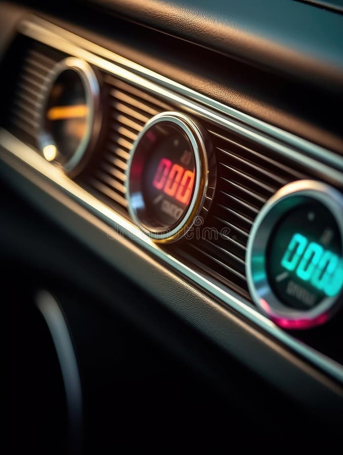 Car S Dashboard with Multiple Dials and Indicators. these Include ...