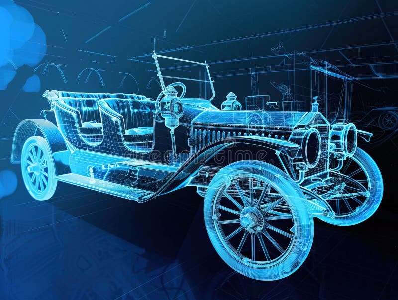 Car 1900s Visualization with Augmented Reality Transparent Car in ...