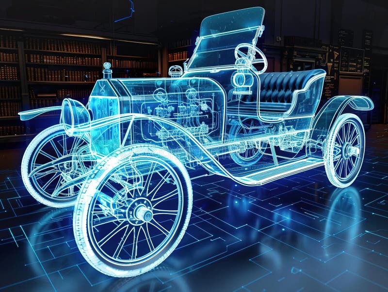 Car 1900s Visualization with Augmented Reality Transparent Car in ...