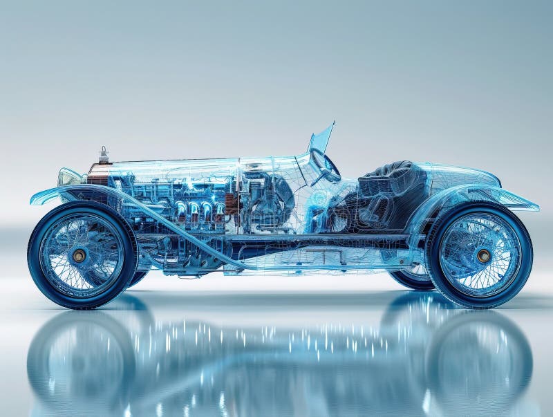 Car 1900s Visualization with Augmented Reality Transparent Car in ...