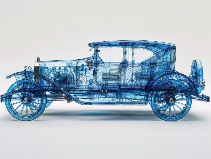 Car 1900s Visualization with Augmented Reality Transparent Car in ...