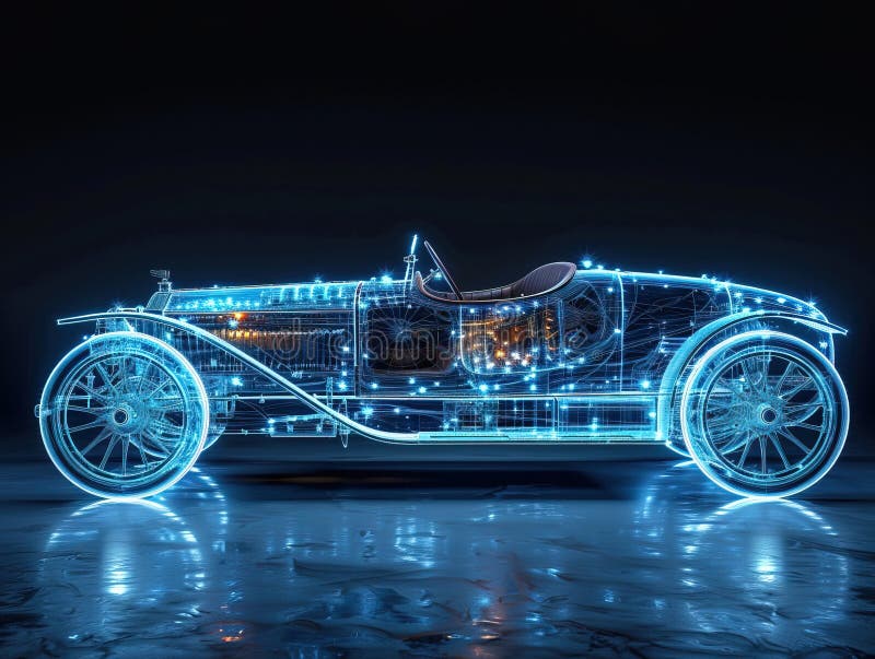 Car 1900s Visualization with Augmented Reality Transparent Car in ...