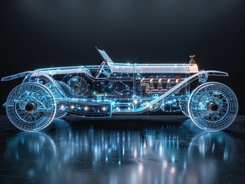 Car 1900s Visualization with Augmented Reality Transparent Car in ...