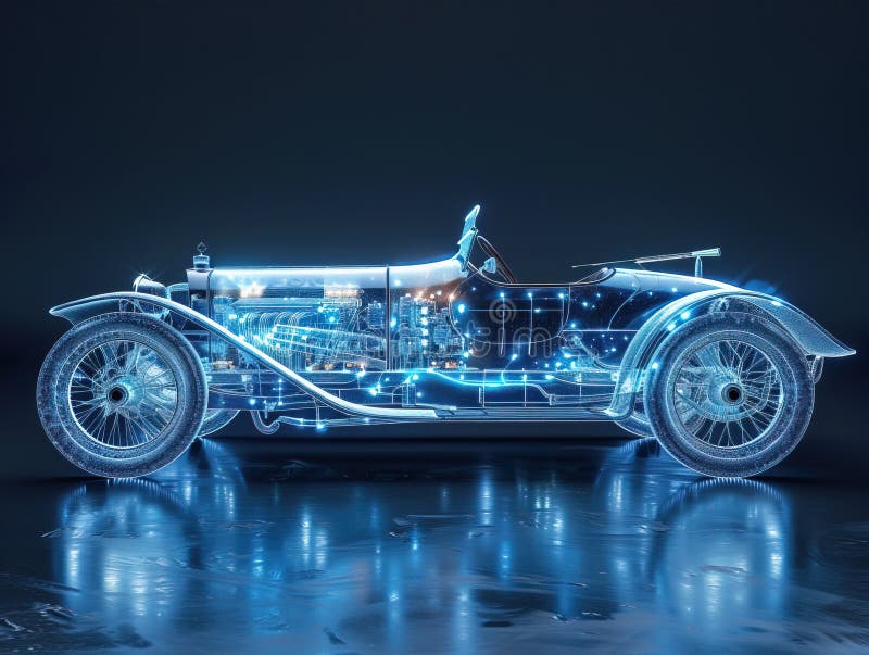 Car 1900s Visualization with Augmented Reality Transparent Car in ...