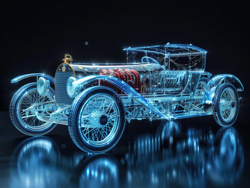 Car 1900s Visualization with Augmented Reality Transparent Car in ...