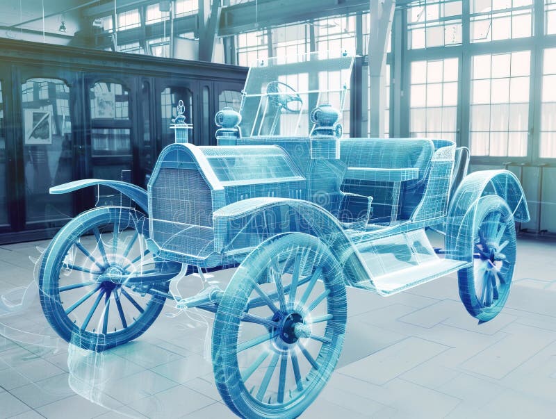Car 1880s Visualization with Augmented Reality Transparent Car in ...