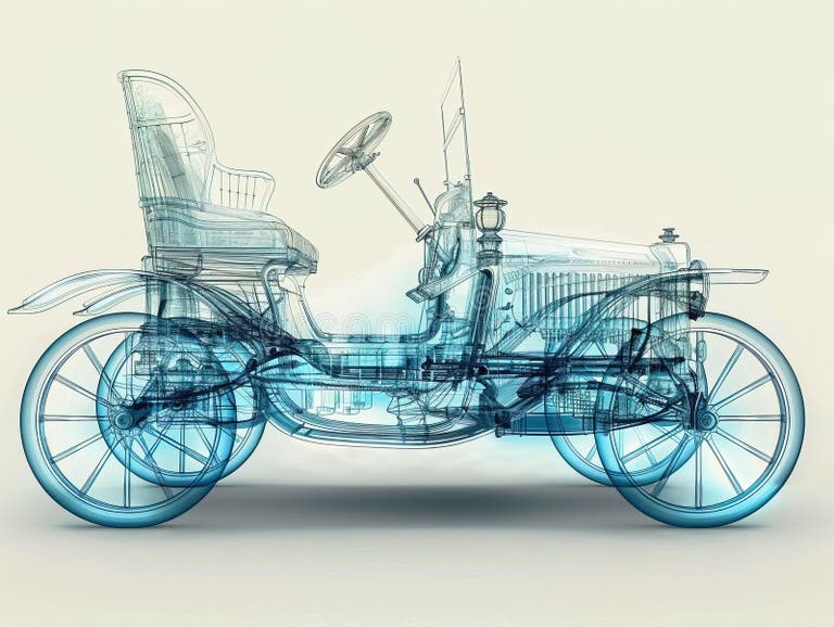 Car 1880s Visualization with Augmented Reality Transparent Car in ...