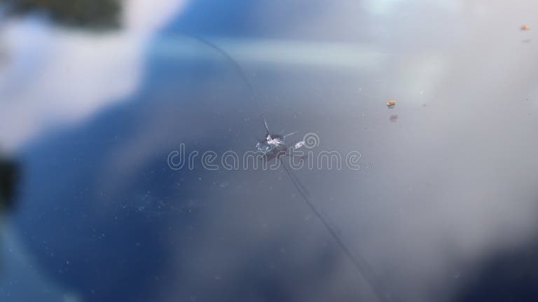 The Car S Windshield is Broken when a Stone Hits it Stock Image - Image ...