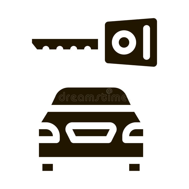 Car Safe Key Icon Vector Glyph Illustration Stock Vector - Illustration ...