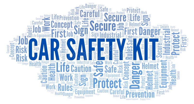 Car Safety Kit word cloud. stock illustration. Illustration of security ...