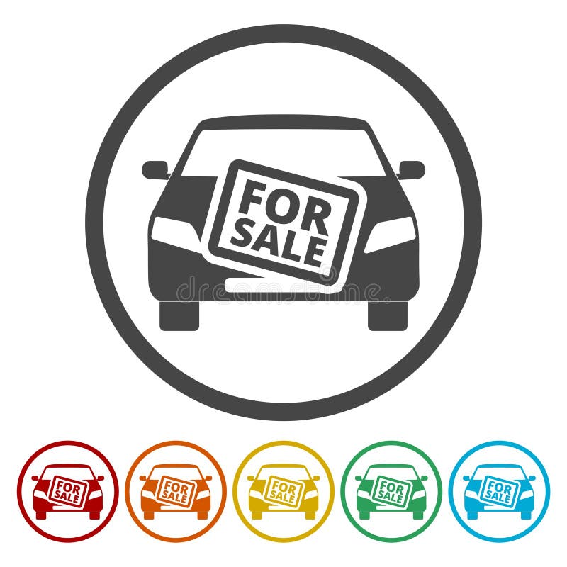 Car for sale icon stock illustration. Illustration of auction - 143638285