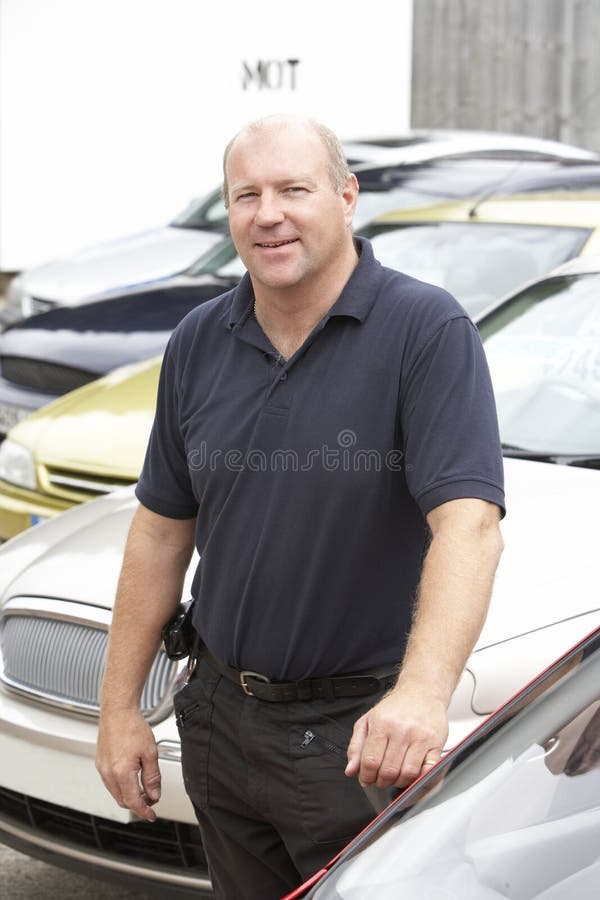 Car Salesman Standing on Lot Stock Photo - Image of caucasian, portrait ...