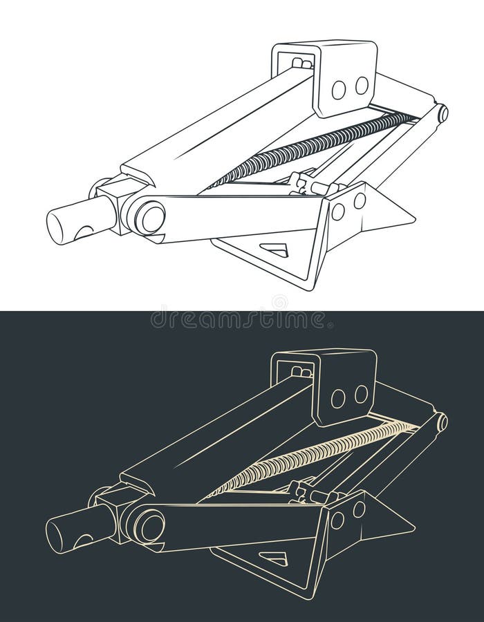 Car Scissor Jack Lift Sketches Stock Illustration - Illustration of ...