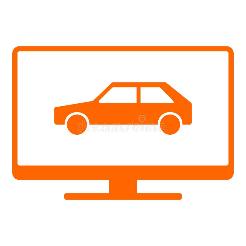 Car and screen stock vector. Illustration of icon, symbol - 168516762