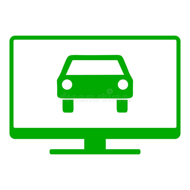 Car and screen stock vector. Illustration of computer - 168422159