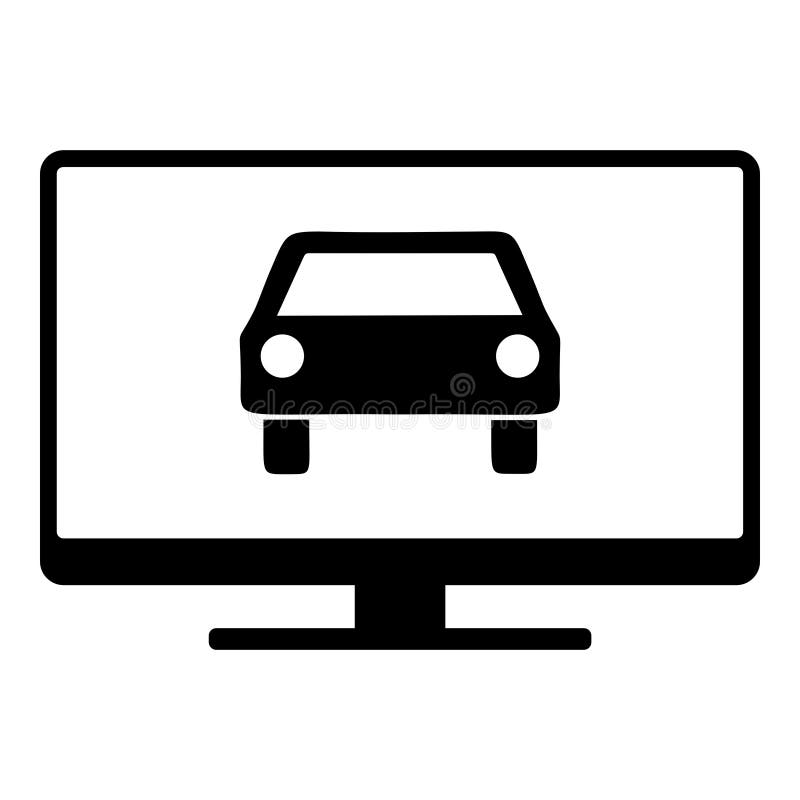 Car and screen stock vector. Illustration of symbol - 168140886