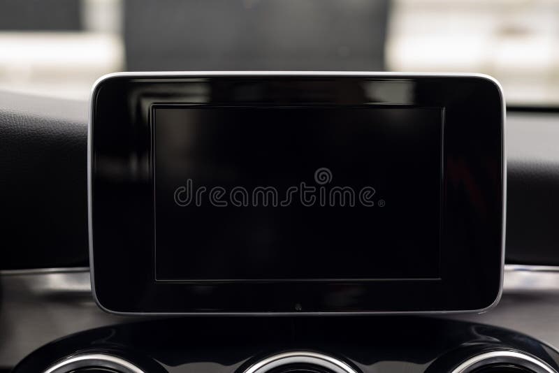 Car Screen Multimedia System. Stock Image - Image of detail, button ...