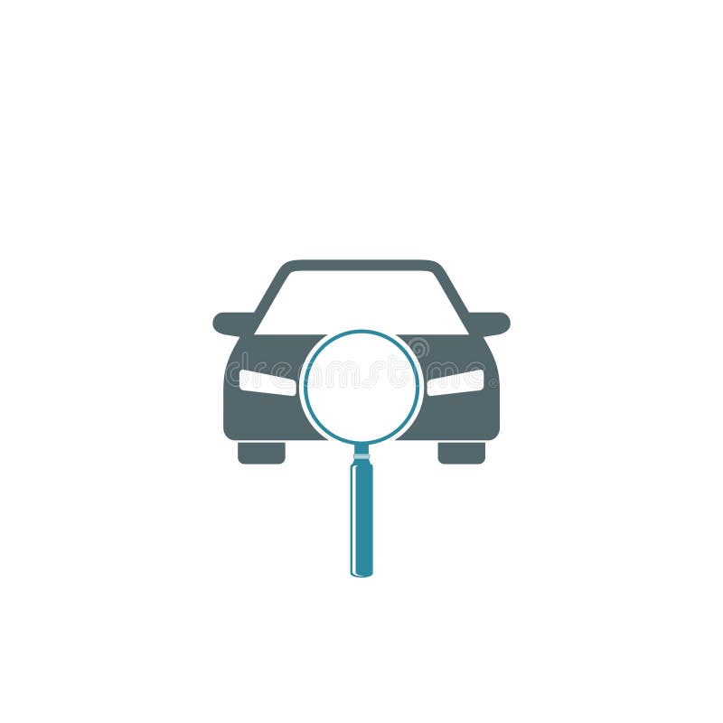 Car Search Icon Isolated on White Background Stock Vector ...